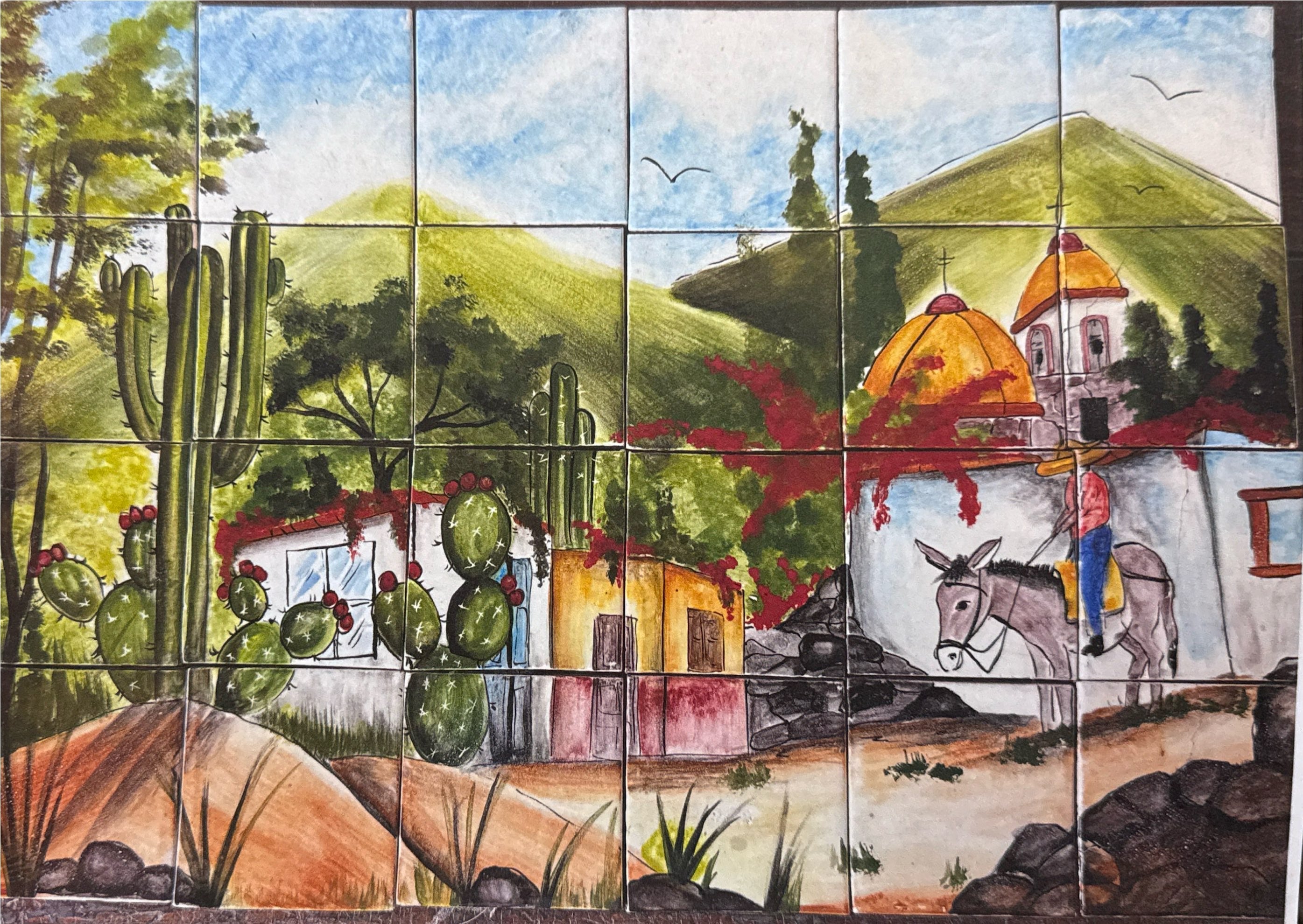 Pueblo Mural | Hand Painted Talavera Tile Art | Place of Clay – Place ...